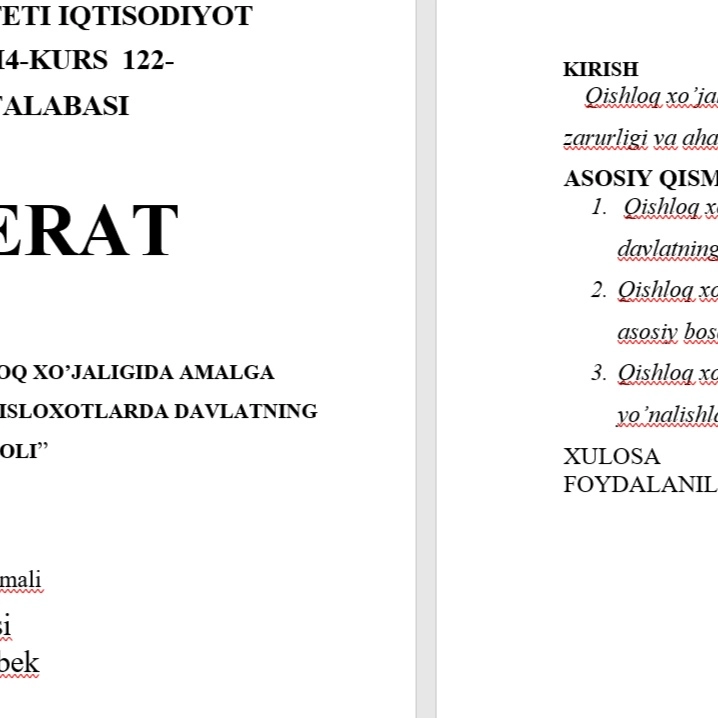 referat tayyorlab beramiz